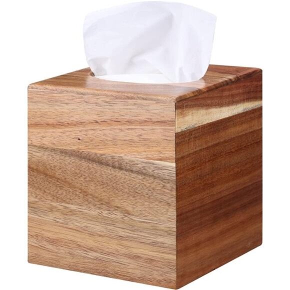 Accents | Tissue Box Cover Acacia Wood Tissue Box Cover With Slideout ...